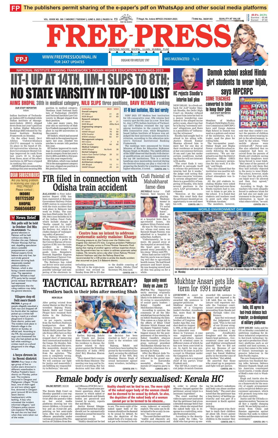 Epaper Free Press Journal | Download English News paper | Today News paper